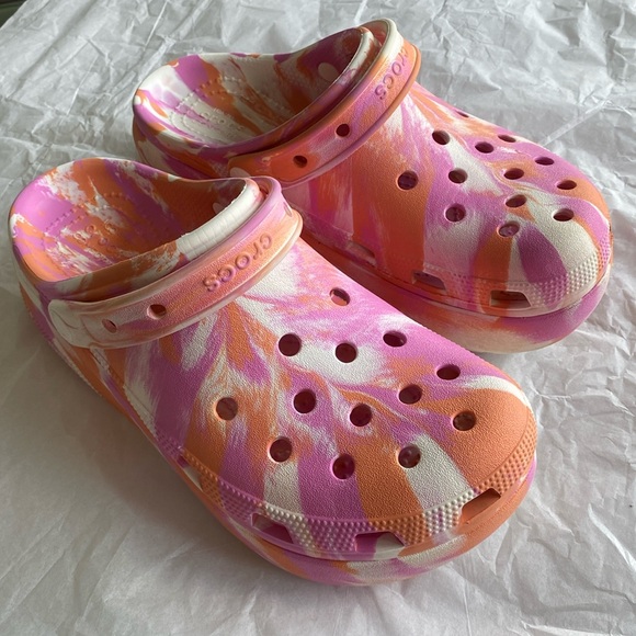 CROCS | Shoes | Crocs Cutie Crush Marbled Clogs Size J6 | Poshmark